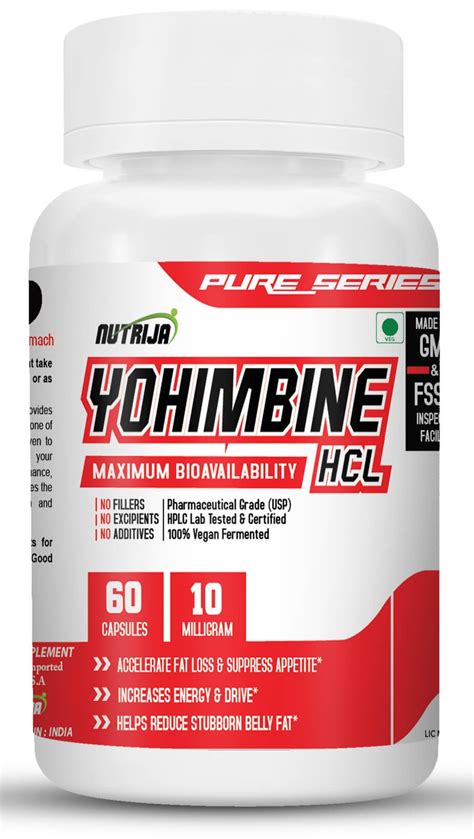 Buy Yohimbine Hcl 10mg Capsules In India Nutrija™ Supplement Store