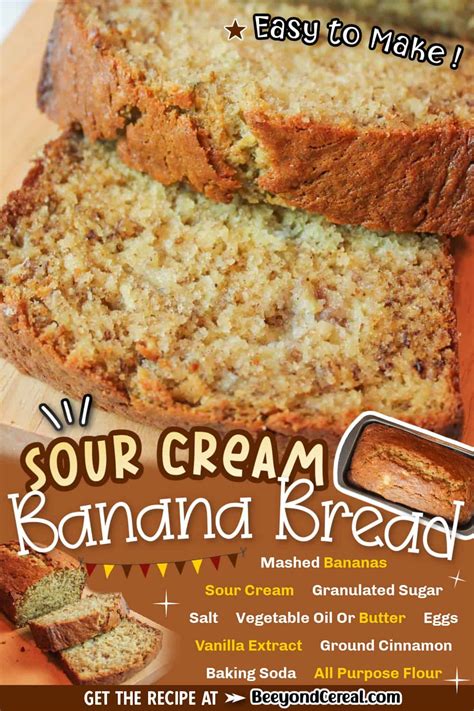 Moist And Tender Sour Cream Banana Bread