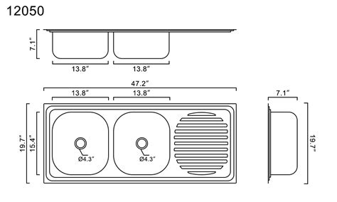 Kitchen Double Sink Dimensions Built In Stainless Steel Double Kitchen