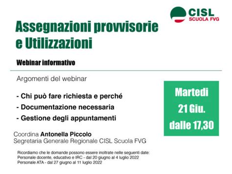 Utilizzazioni E Assegnazioni Provvisorie Pubblicata La Circolare