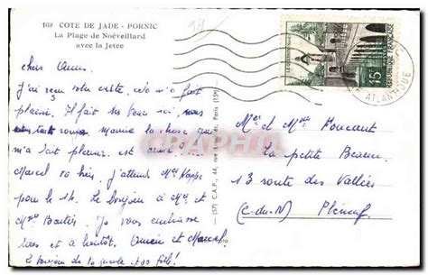 Carte Postale Ancienne Cote De Jade Pornic La Plage De Noeveillard Avec