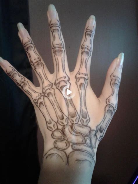 Skeleton Hand Drawing On Hand Tiktok Drawing Word Searches