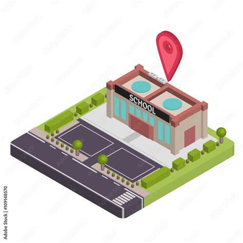 Isometric School Stock Vector Adobe Stock