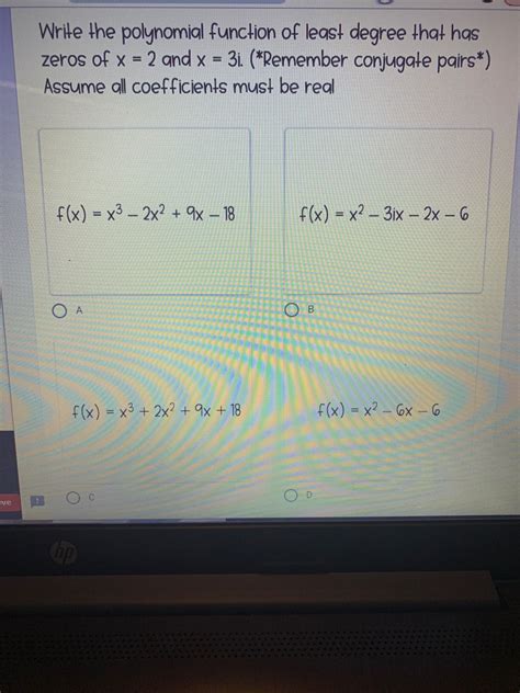 Answered Write The Polynomial Function Of Least Bartleby