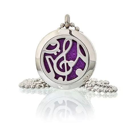 Aromatherapy Diffuser Necklace Music Notes 25mm Spirit Journeys