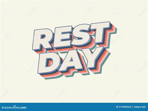 Rest Day Text Effect In 3d Style With Good Colors Stock Illustration