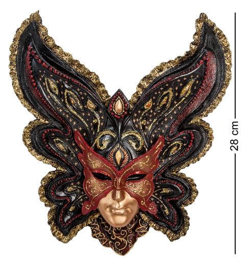 Купить Венецианская маска Veronese Бабочка цвет чёрный с золотым Ws 358 с доставкой за 7050