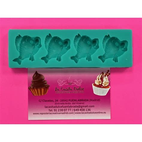 Molde Silicona 4 Peces Flounder La Casita Dulce