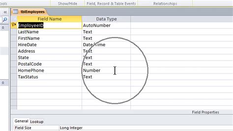 Setting Up Data Types In Microsoft Access Youtube