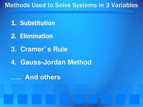 PPT Solving Systems Of Linear Equations In Variables The Elimination Method PowerPoint