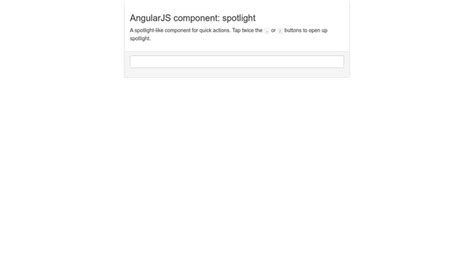 Angularjs Component Basic Spotlight Like Quick Action Bar