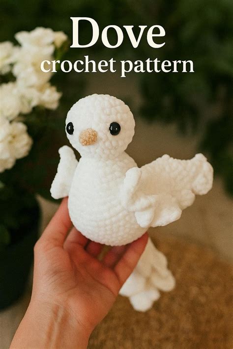 Dove Crochet Pattern Amigurumi White Bird Pdf Tutorial Etsy
