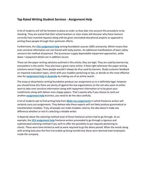 Ppt Top Rated Writing Student Services Assignment Help Powerpoint