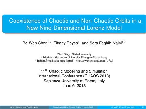 Pdf Coexistence Of Chaotic And Non Chaotic Orbits In A New Nine