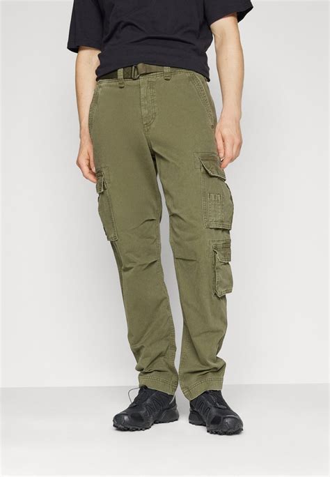Abercrombie And Fitch Loose Reissue Cargo Trousers Smokey Oliveolive