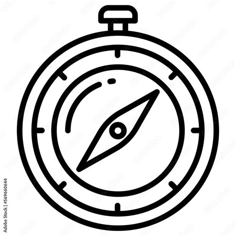Outline Compass Icon Stock Vector Adobe Stock