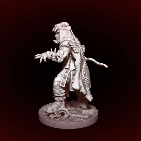 3d Printable Serpent Cult Fanatic Presupported By Wicked Wizard Labs