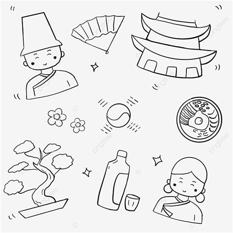 Free Download Cute Korean Traditional Doodle Art Korean Drawing