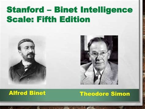Stanford Binet Intelligence Scale Fifth Edition Ppt