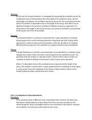 Investigating Simple Pendulum Mass Length Effects Course Hero
