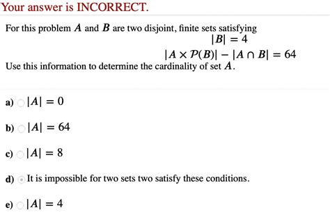 Solved For This Problem A And B ﻿are Two Disjoint Finite