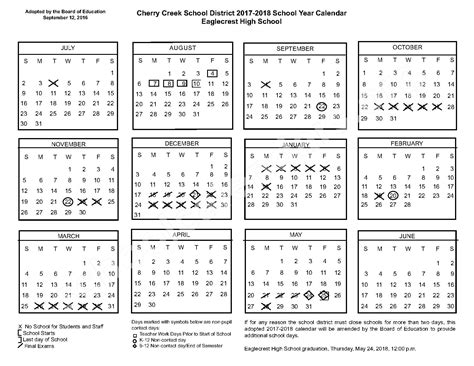 2017 2018 Eaglecrest High School Calendar Eaglecrest High School