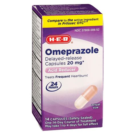 H E B Omeprazole Delayed Release Acid Relief Tablets 20 Mg Shop Digestion And Nausea At H E B