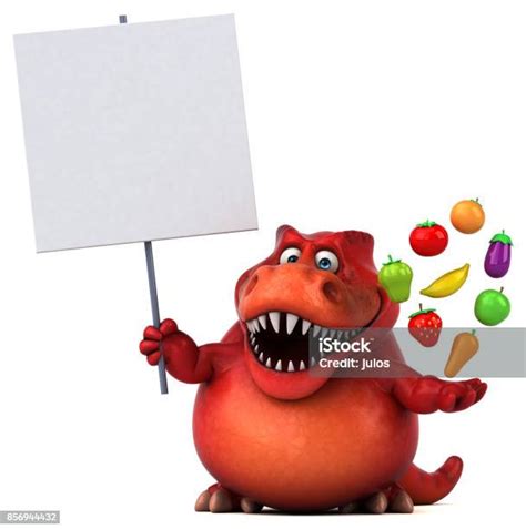 재미 있는 공룡3d 일러스트 공룡에 대한 스톡 사진 및 기타 이미지 공룡 과일 당근 Istock