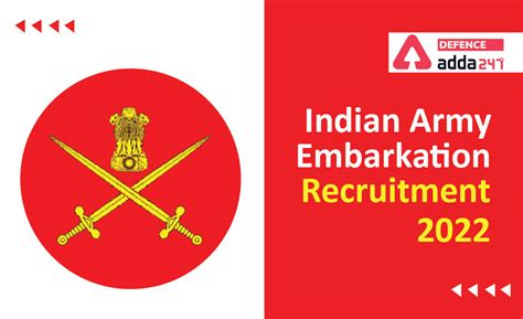 Army Embarkation Recruitment 2022 Notification Out For Clerk LDC 41 Post