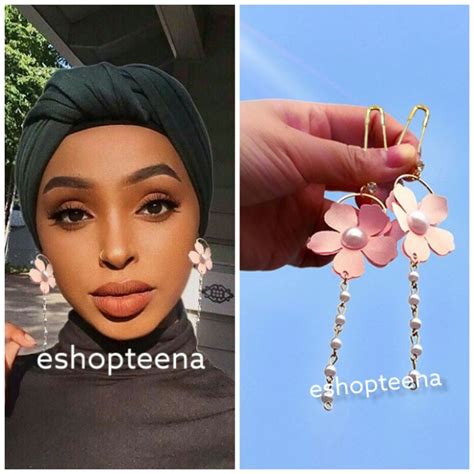 Jual A104 Anting Hijab Bunga Pink Susun Pearl Shopee Indonesia