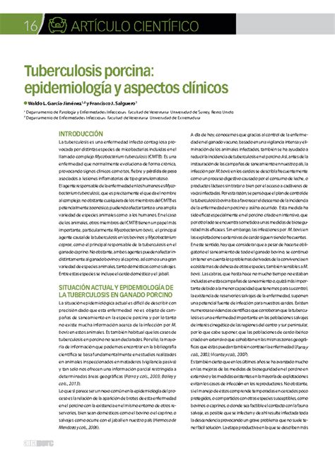 Tuberculosis porcina 16 ARTÍCULO CIENTÍFICO O Waldo L García