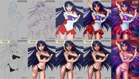 Sailor Mars Portrait Step By Step Video By Ladykraken On Deviantart