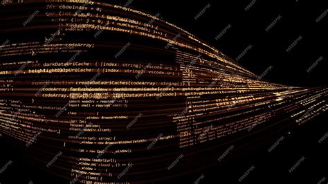 Premium Photo 3d Rendering Abstract Code In The Virtual Space The Computer Code Is Bent In