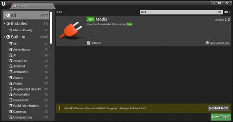 bink video for unreal engine unreal engine 5 0 documentation