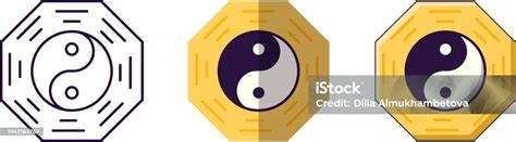 중국 설날 개념입니다 선 평면 및 상점 웹 사이트 디자인 응용 프로그램에 대 한 음양의 만화 삽화 모음 0명에 대한 스톡 벡터