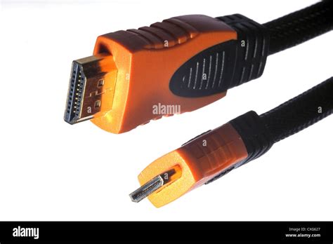 hdmi and mini-hdmi cable Stock Photo - Alamy