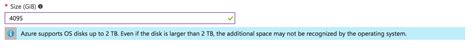 Azure OS Maximum Disk Size Stack Overflow