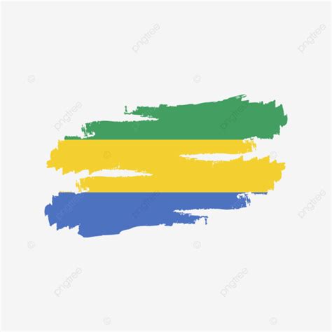 Diseño Vectorial De Pincel Pintado Con Acuarela De Bandera De Gabón Png