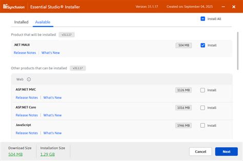 Installing Syncfusion® Net Maui Web Installer Syncfusion®