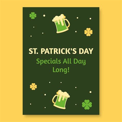 플랫 손으로 그린 세인트 성 패트릭의 날 스페셜 사인 무료 벡터