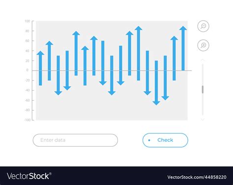 waterfall chart with arrows ui element template vector image