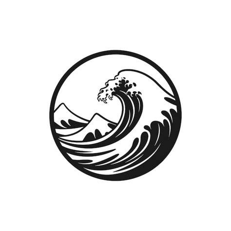 Premium Vector Round Swirling Sea Wave Vector Illustration