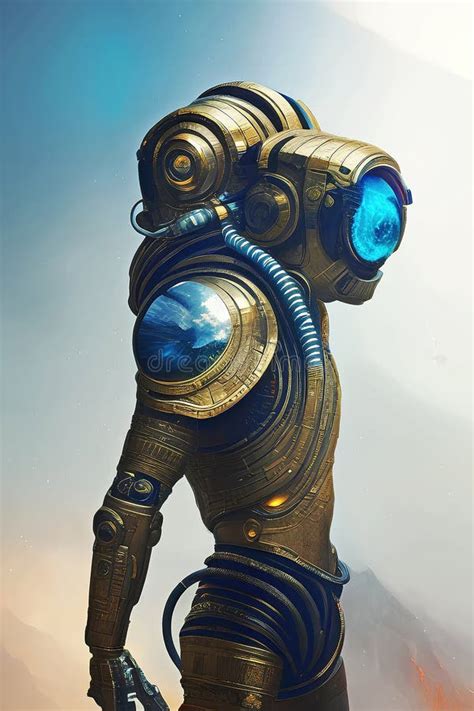 Alien In A Spacesuit Science Fiction Illustration Of An Alien Species