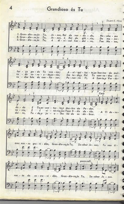 Espaço Musical PARTITURA GRADIOSO ÈS TU OU QUÃO GRANDE ÈS TU HINO