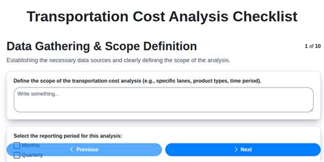 Transportation Cost Analysis Checklist Template Your Guide To Savings