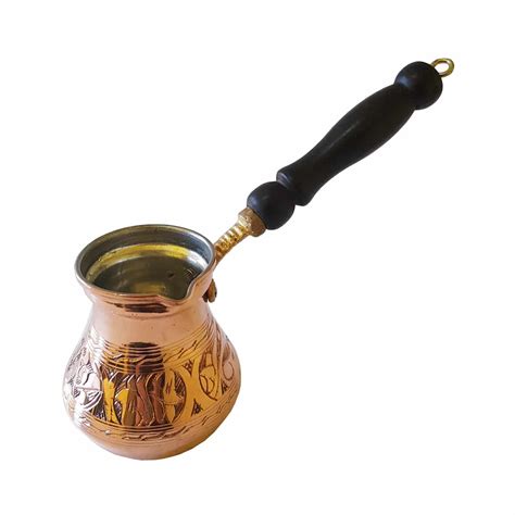Ibric Turcesc Din Cupru Eha Gravat Manual 350 Ml Auriu Bazaaristanbul