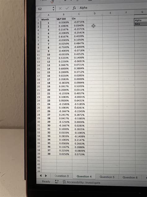 Solved The Excel File Stock Return Data Contains Monthly Chegg