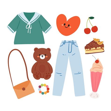 Premium Vector Girl Stuff Sticker Set