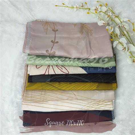 Jual Baseema96 Hijab Motif Voal Branded Sublime Hijab Voal Motif