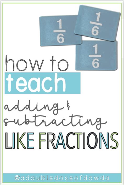 How To Teach Adding And Subtracting Fractions With Like Denominators